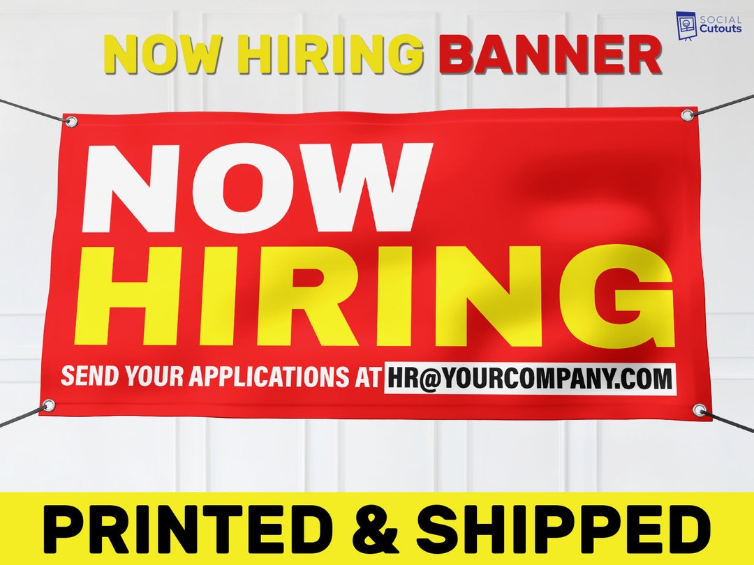 Now Hiring Signage Now Hiring Banner Company Banner Company - Etsy
