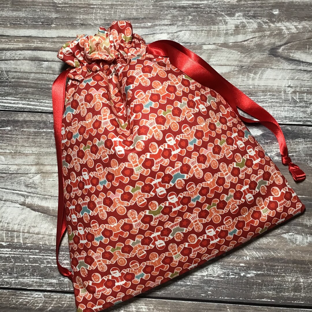 Drawstring Project Bag All The Gingerbread People Etsy