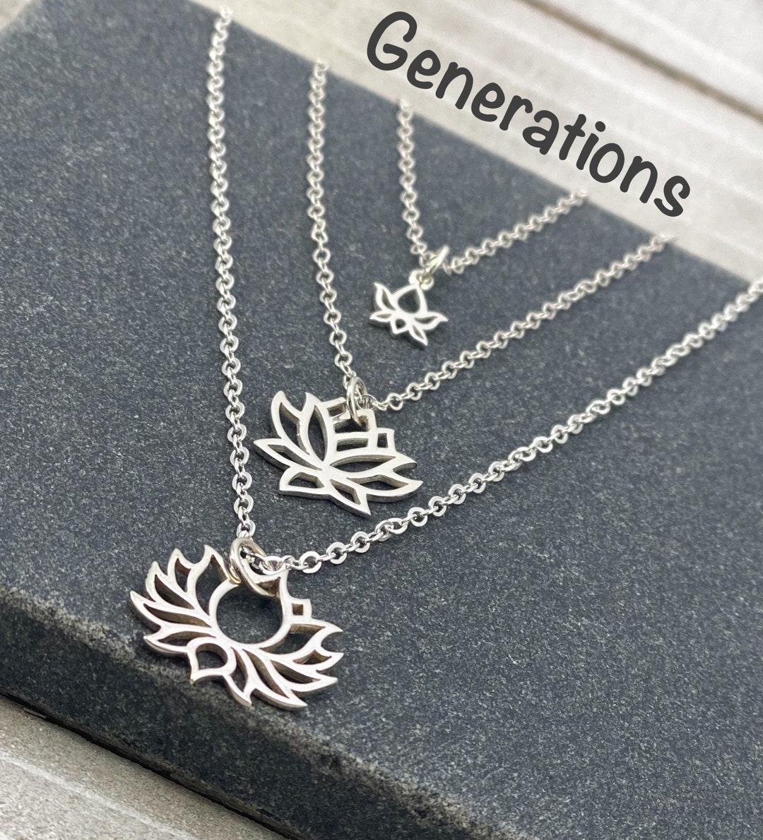 Three Generations Necklace Set Mother Daughter Granddaughter Necklace ...