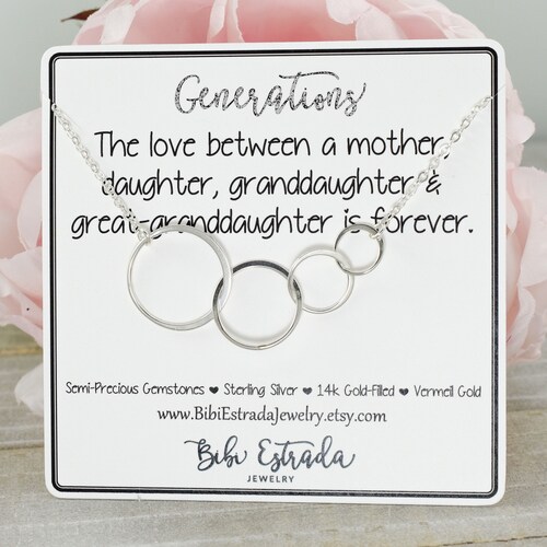 Generation Necklace Four Generations Great Grandma 4 | Etsy