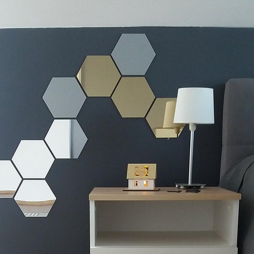 Hexagon Shape Mirror Wall Decal Wall Sticker 3pcs - Etsy