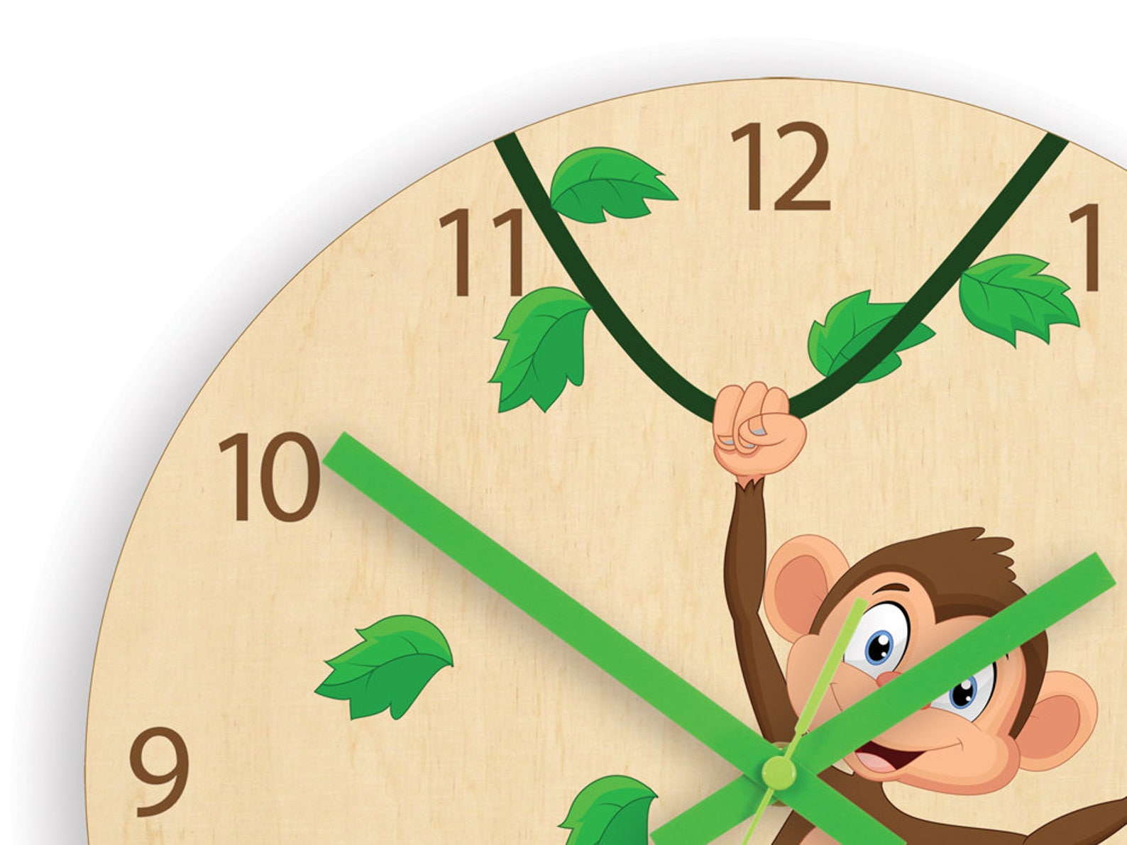 Kids Wall Clock Monkey With Personalizen Name Childrens - Etsy