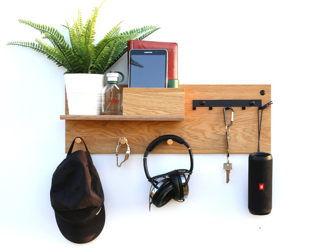 60cm- 23,62 "Wand Organizer - Holz, Wandhalter für Schlüssel, Post ...