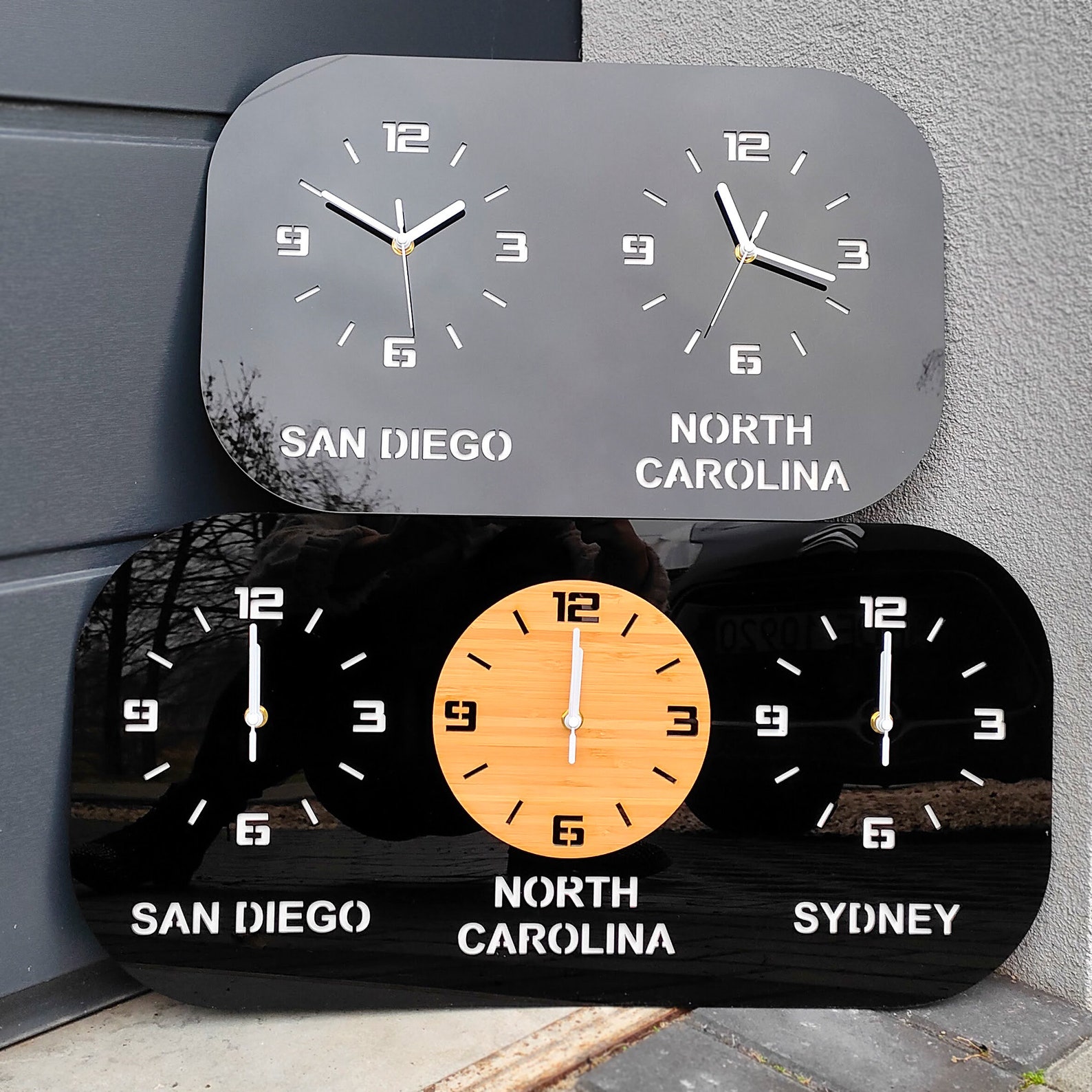 LARGE Office Clock, World Timezone Wall Clock, Time Zone Wall Clock ...