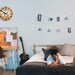 White Wood Clock - World Map, Black and White Silent Modern Clock With ...