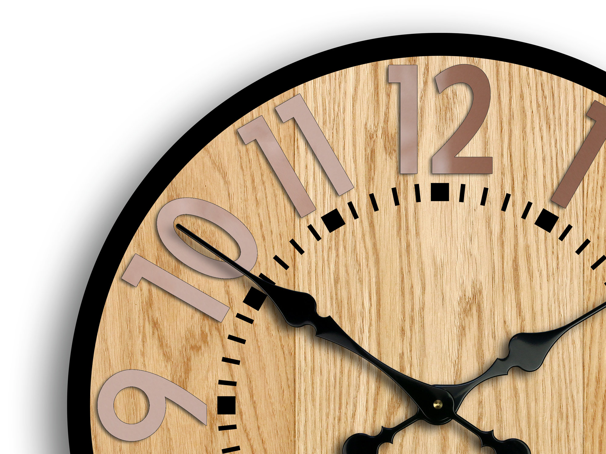 Wood clock Berlin- Copper - clock with numbers ,Loft wall clock, Modern ... Wood clock Berlin- Copper - clock with numbers ,Loft wall clock, Modern ...
