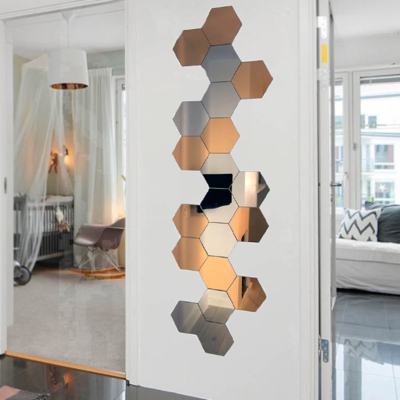 Hexagon Mirror Stickers - Etsy