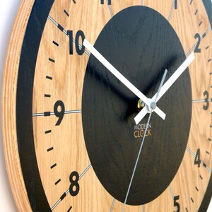 Wall Clock - OAK 13 in - Tokio With Numbers - Wood Clock - Black and ...