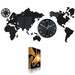 Large Silent Wall Clock With World Map Unique Black Clock - Etsy