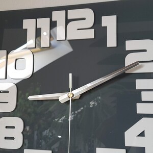 Big Square Gray Clock With White Numbers High-gloss 30cm / 11,82" - Etsy