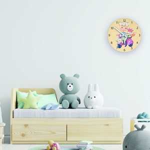 Personalized Wooden Clock - Sweet Girl With a Fox, With Name, Clock ...