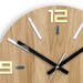 Wood Wall Clock Dexi_wood Silent Oak Clock Wtih Cream - Etsy