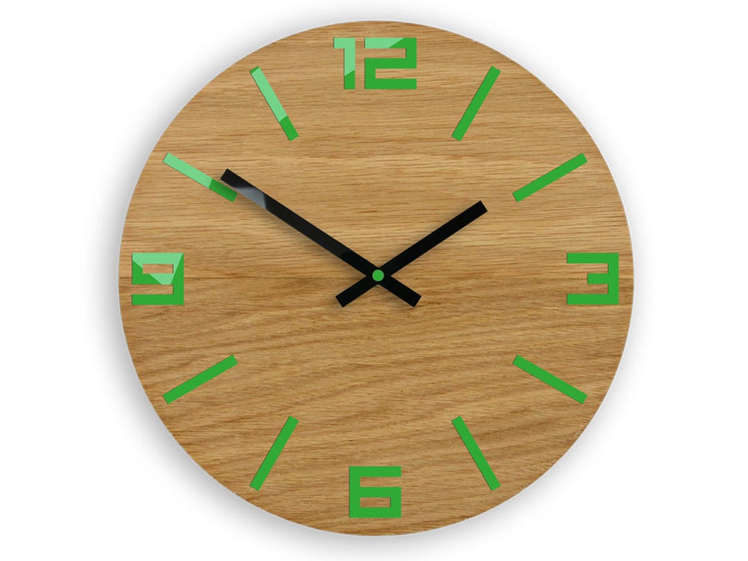 Wall Clock Wood Clock Large Wall Clock Gift Wall Decor Unique Wall OAK ...