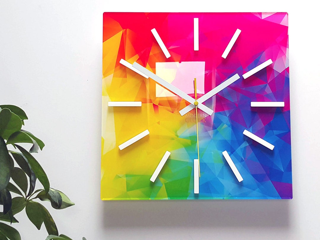 Large Wall Clock, Clock, Wall Clock, Amazing, Rainbow, Wall Decor ...