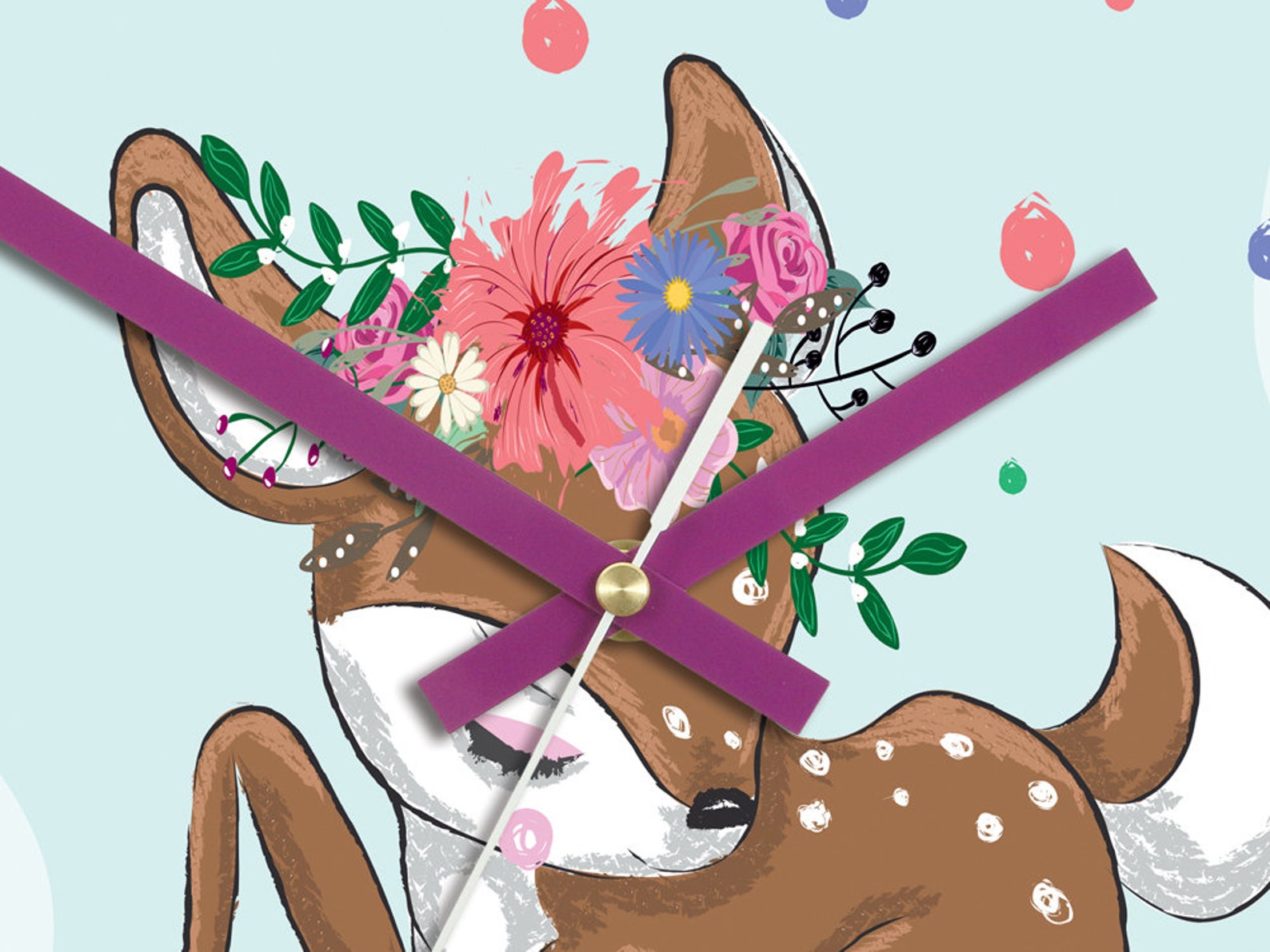 Personalised Clock With Name Cute Deer Kids Clock Gift - Etsy