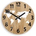 White Wood Clock - World Map, Black and White Silent Modern Clock With ...