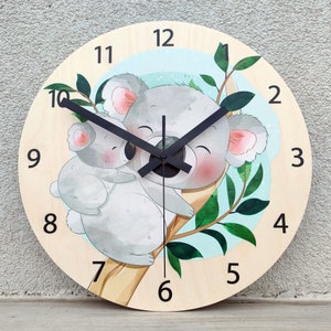 Personalized Clock - Clock Watercolor Illustration Mother Kolala With ...