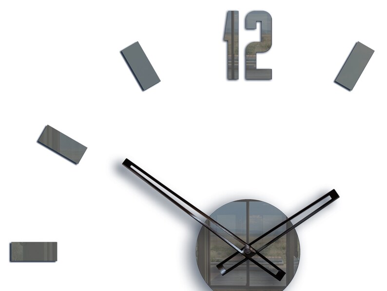 Wall Clock, Wall Sticker, Large Wall Clock, Point, Gray Clock, Wall ...