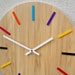 Large Wall Clock OAK 19 in 49cm Wood Clock Colorfull Wall Clock Modern ...