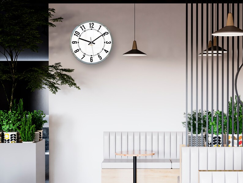 Large Wall Clock, White Clock, Wall Clock, Gift, Wall Decor, Modern ...