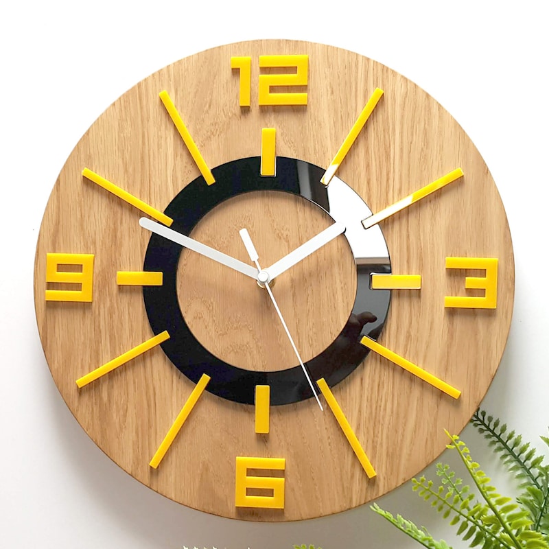 Yellow Wall Clock - Etsy