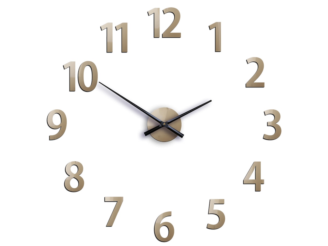 Large Wall Clock Amadeysz_ Acrylic Metalic Tortora, Unique Modernclock ...