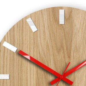 Wall Clock Simple White With Red Clock Hands, Modernclock 33,5cm / 13 ...