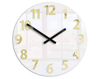 White Gold Wall Clock - Etsy