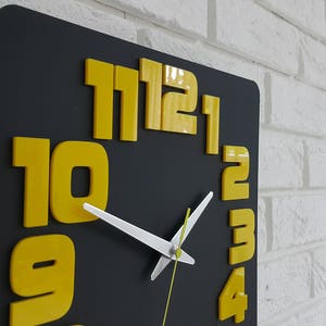 Clock Wall Clock Yellow Modern Wall Clock Children Clock Gift Kids Room ...