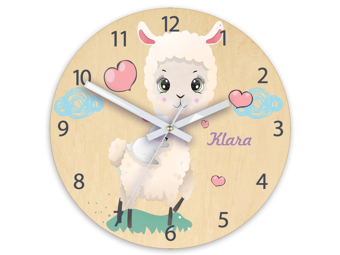 Children Clock Cute Sheep With Rabbit, Kids Clock, Nursery Room,silent ...