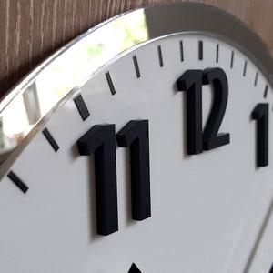 Wall Clock Louis Black Numbers and Frame Mirror 3D , Modern Silent Wall ...