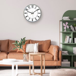 Large Wall Clock, White Clock, Wall Clock, Gift, Wall Decor, Modern ...