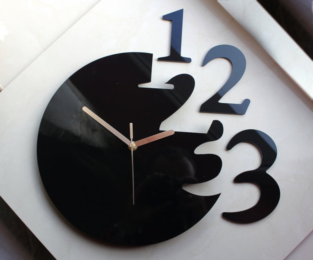 Wall Falling Numbers Modern Clock Large Wall Clock Gift Wall Decor ...