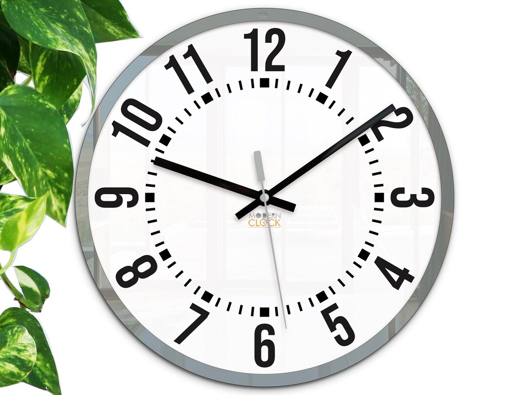 Large Wall Clock, White Clock, Wall Clock, Gift, Wall Decor, Modern ...