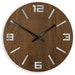 Wood Wall Clock, Dark Oak, Silver Numbers, Large Wall Clock 15,75 ...