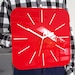Wall Clock HIPNOTIC Large Red Silent Clock 11.81 / 30cm - Etsy