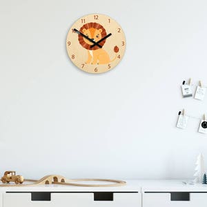 Kids Wall Clock - Lion With Personalizen Name, Childrens Wall Clock ...