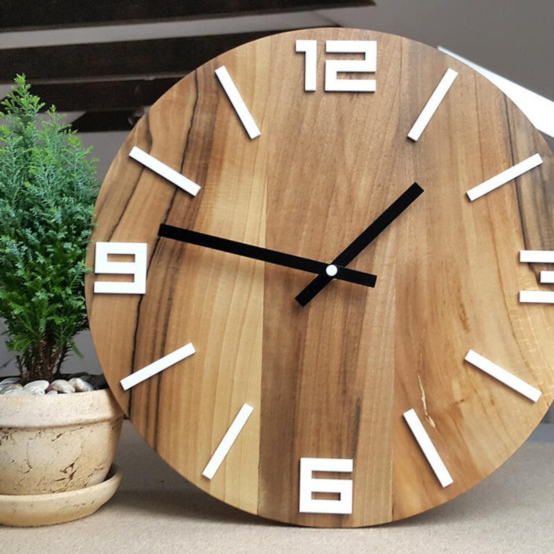 Modern Wood Clock - Etsy