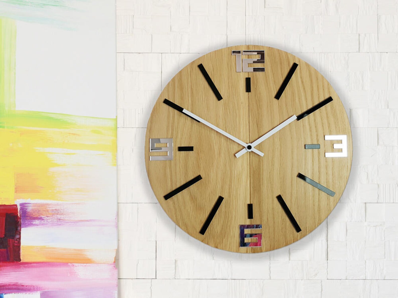 Wood Clock Large Wall Clock Modern Wall Clock OAK Clocks | Etsy