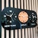 LARGE Office Clock, World Timezone Wall Clock, Time Zone Wall Clock ...