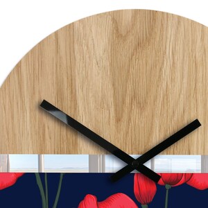 Personalized Poppy Wall Clock, Wood Flower Clock, Gift, Modernclock ...