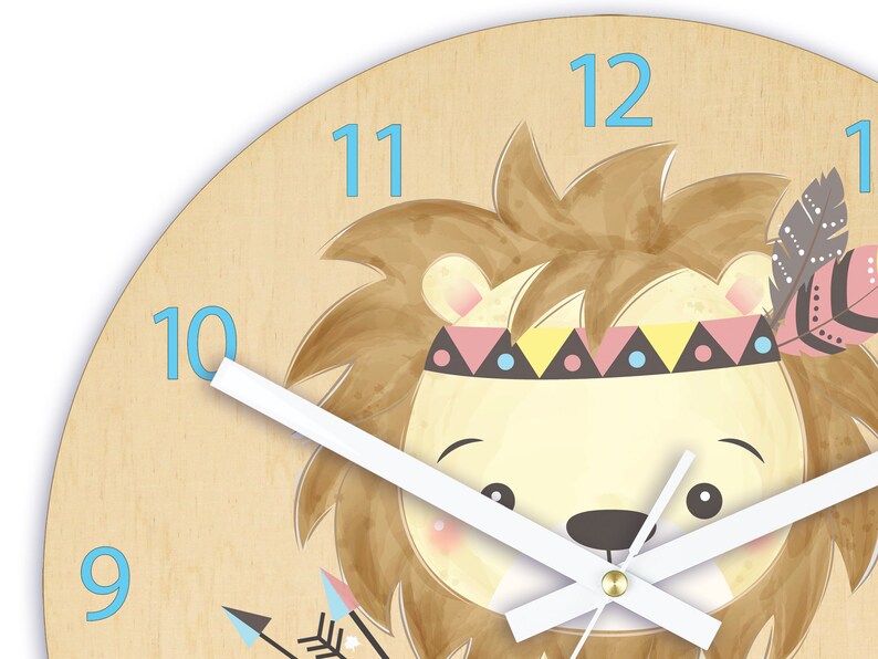 Children Wall Clock Indian Lion With Personalizen Name | Etsy