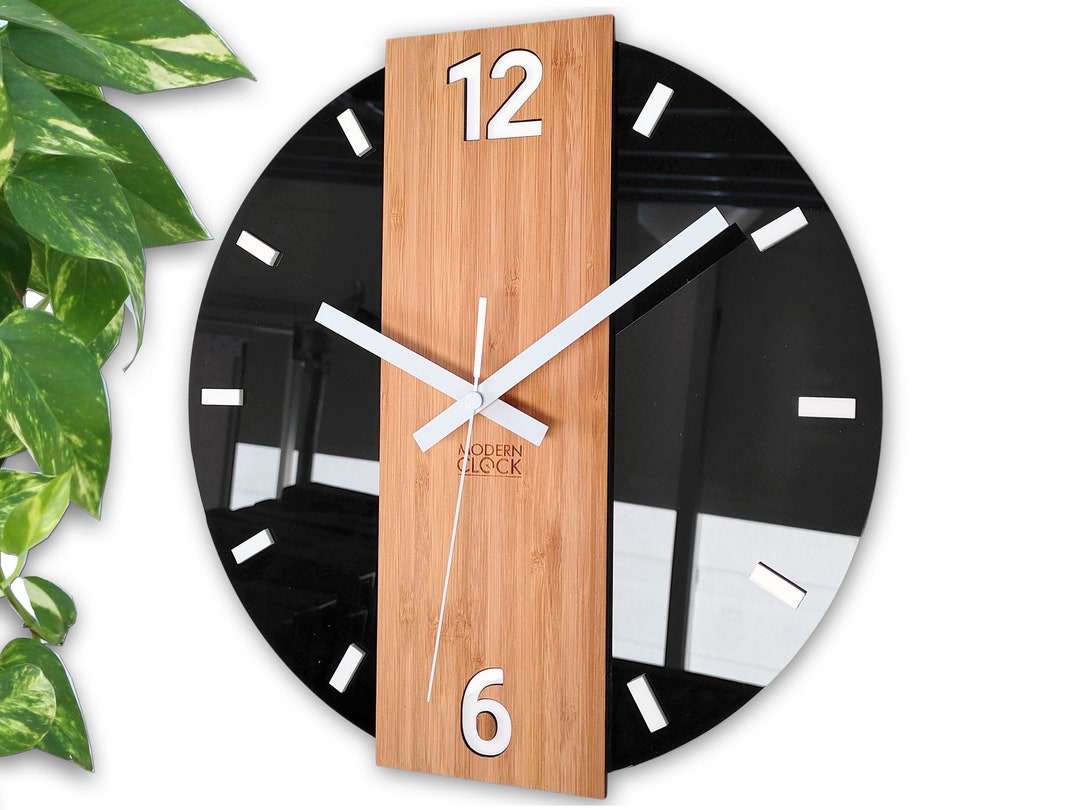 Large Wall Clock, Bamboo Clock, Wall Clock Bambus, Gift, Wall Decor ...