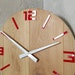 Large Wall Clock Wood Clock With Red Numbers and White Clock - Etsy