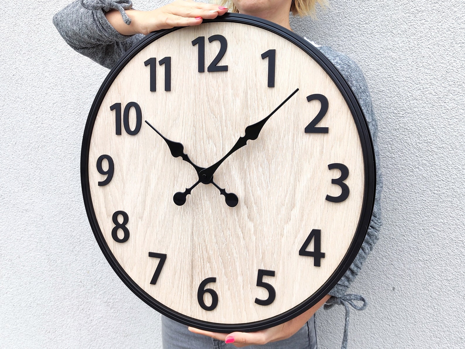 Metal Loft Clock, Farmhouse White Wall Clock , Bike Clock, Large Clock ...