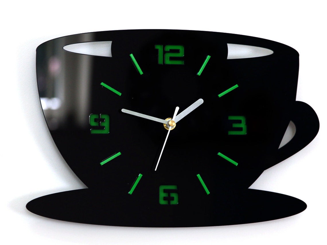 Clock to Kitchen Wall Clock BLACK-GREEN Modern Clock Gift - Etsy