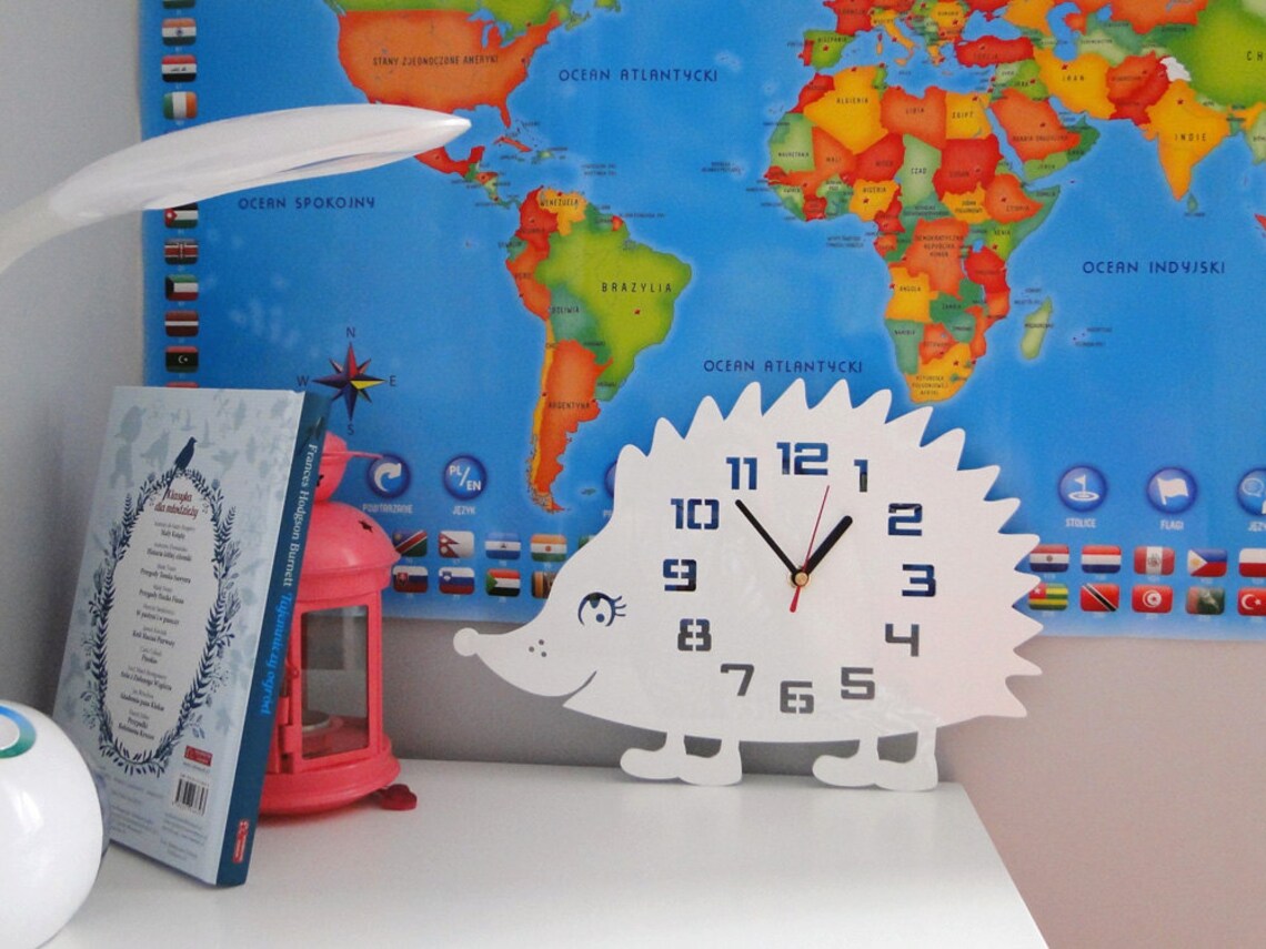Wall Clock Hedgehog Children Clock Gift Funny Clock - Etsy