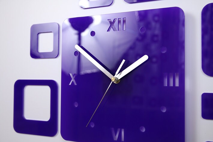 Wall Clock ROME VIOLET Modern Clock Gift Wall Decoration Wall | Etsy