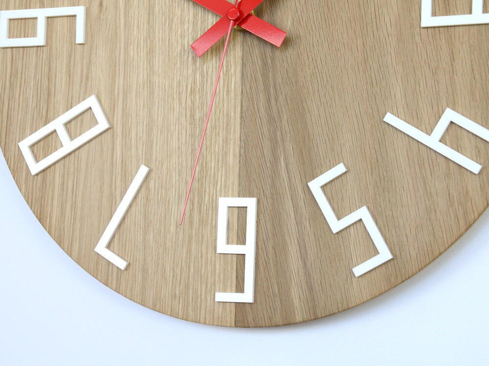 Large Wood Wall Clock RED Wall Clock Gift Wall Decor Unique - Etsy