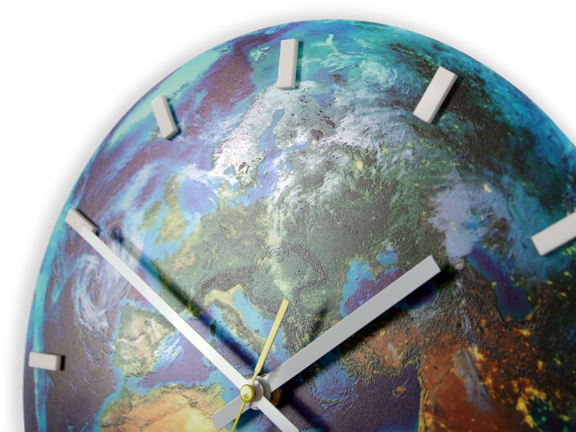 Wall Clock Planet Earth clock WORLD MAPS modern clock | Etsy